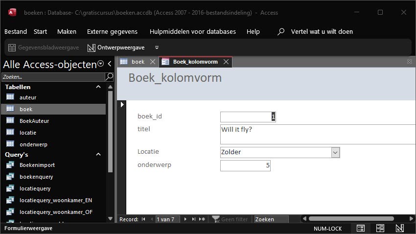 MS-Access Formulieren maken/gebruiken (8/10) - Handleiding.be