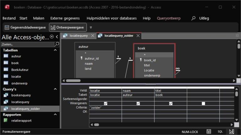 Query's gebruiken in Microsoft Access (6/10) - Handleiding.be