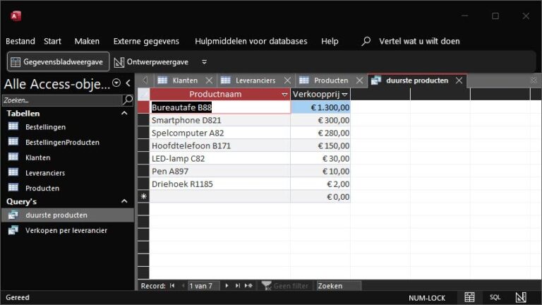 Query's gebruiken in Microsoft Access (6/10) - Handleiding.be