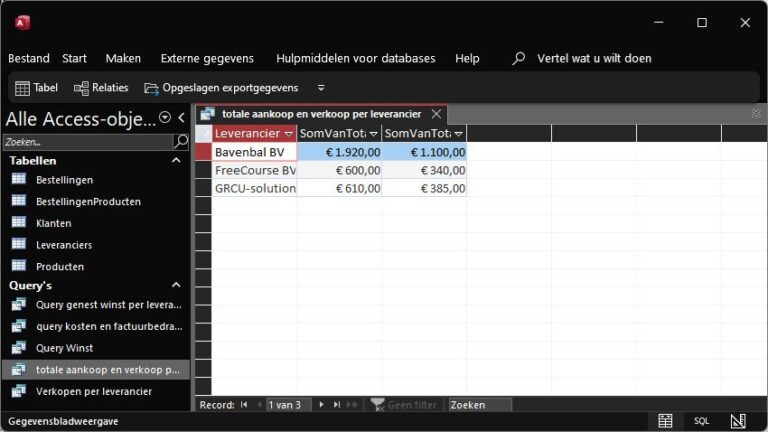 Query's gebruiken in Microsoft Access (6/10) - Handleiding.be